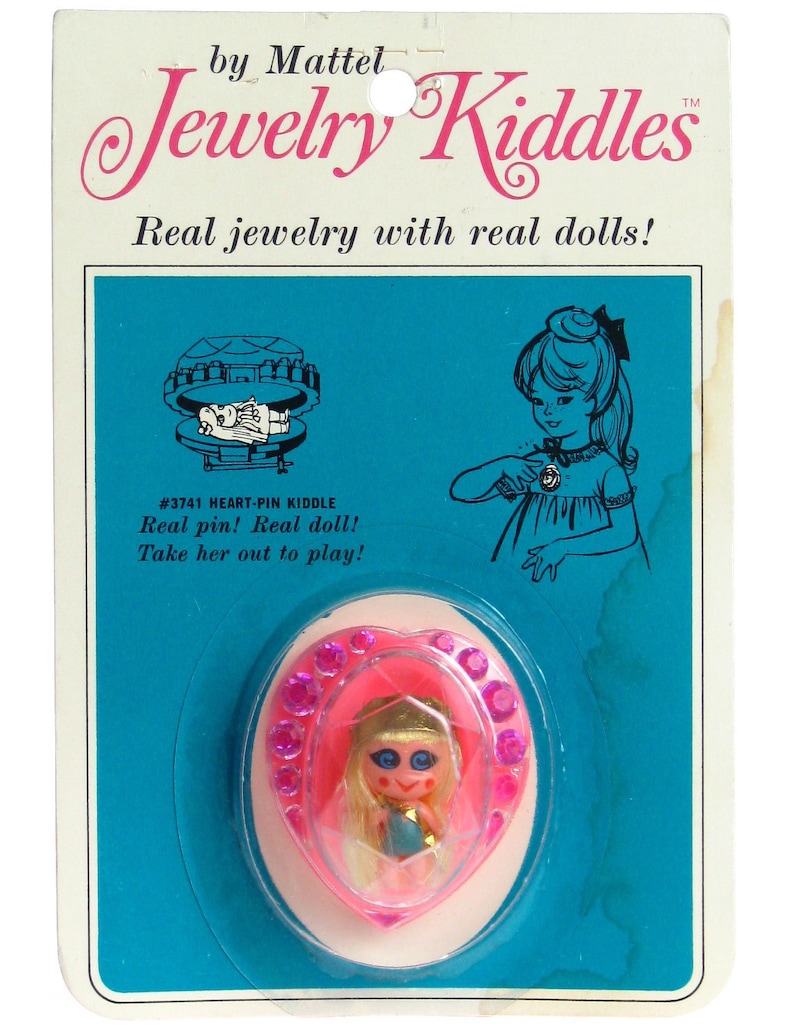 Vintage 1960's Mattel Liddle Kiddles Jewelry Heart Locket Pin Brooch ...