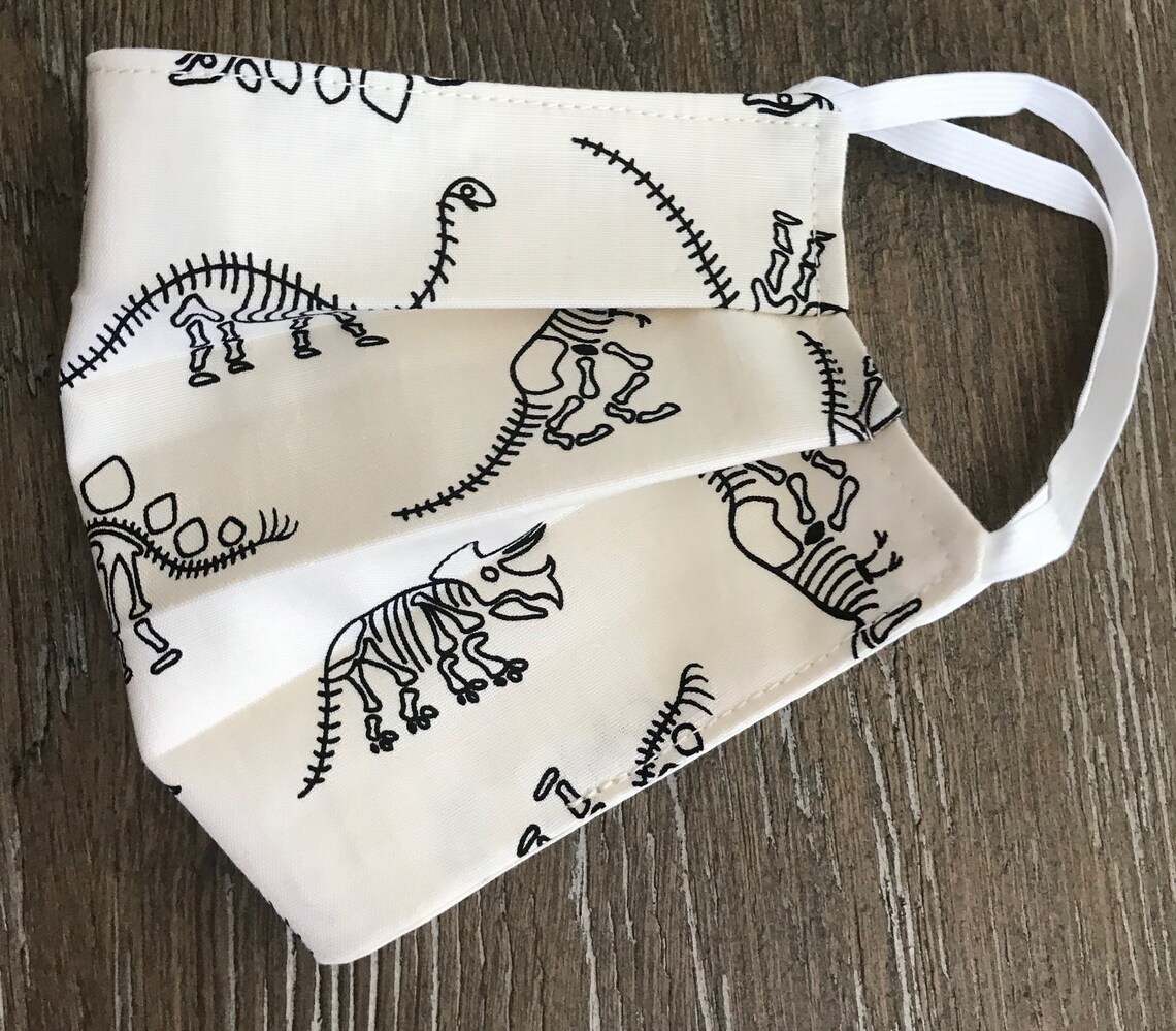 Dinosaur Face Mask With Elastic Ear Loops in Adult and Kids - Etsy