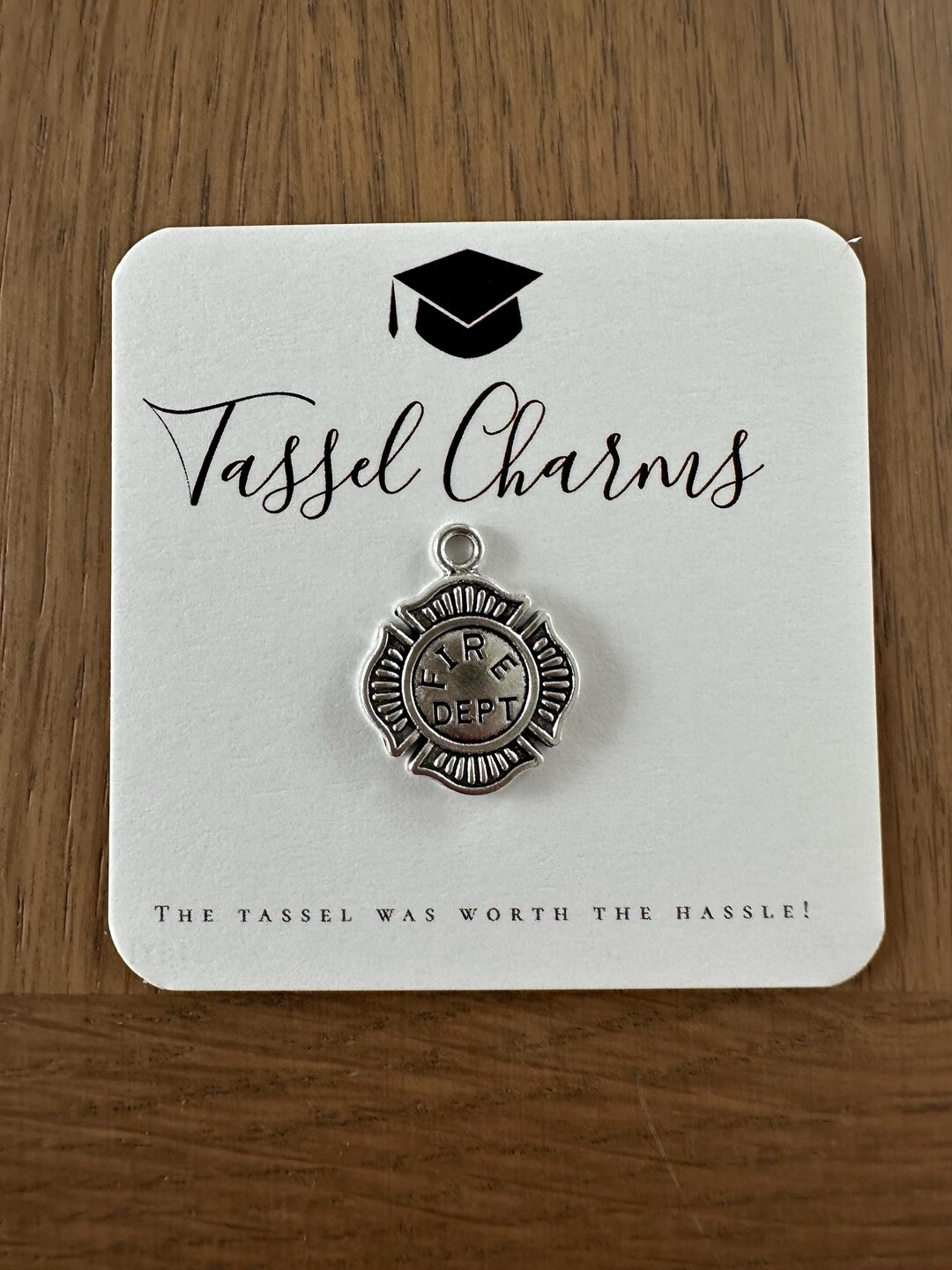 Firefighter Graduation Cap Charm: Personalized Maltese Cross Keepsake ...