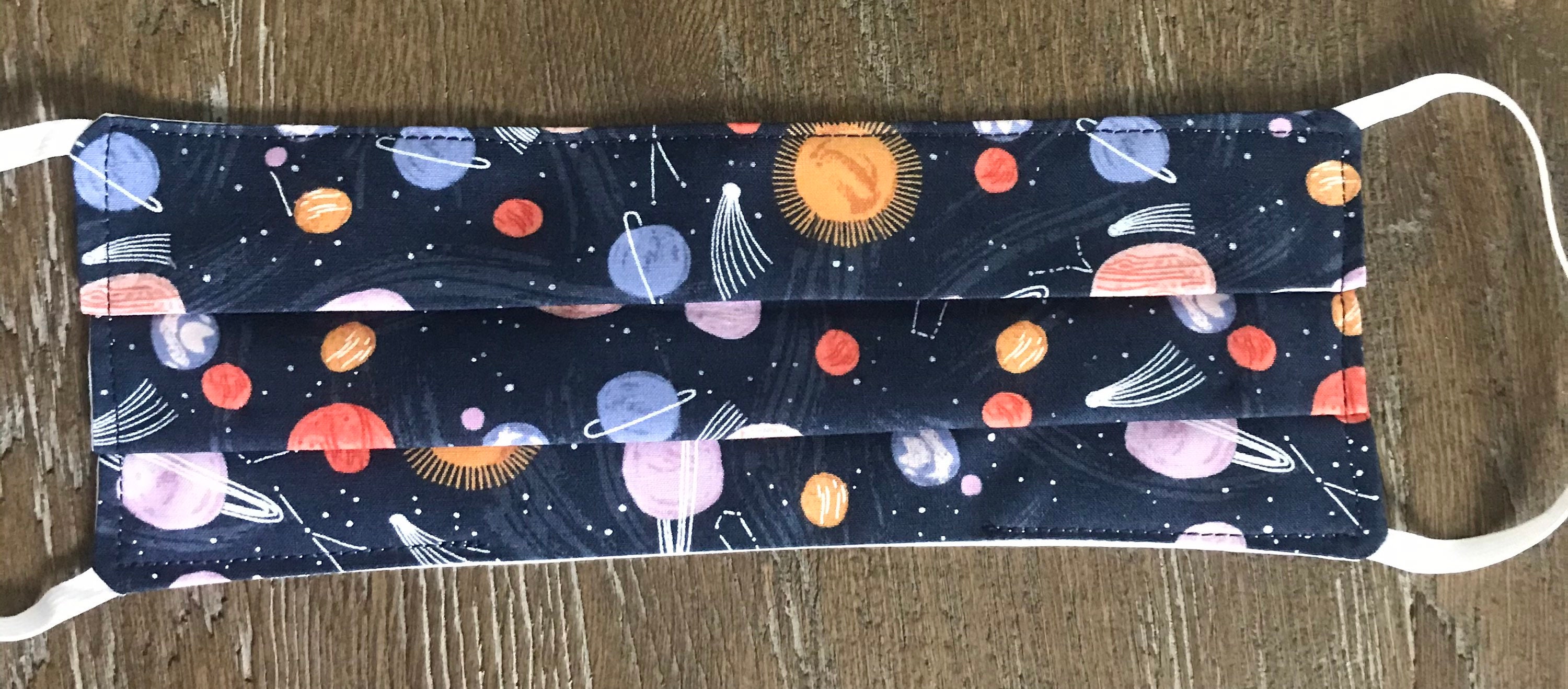 Outer Space Planets Face Mask With Elastic Ear Loops in Adult | Etsy