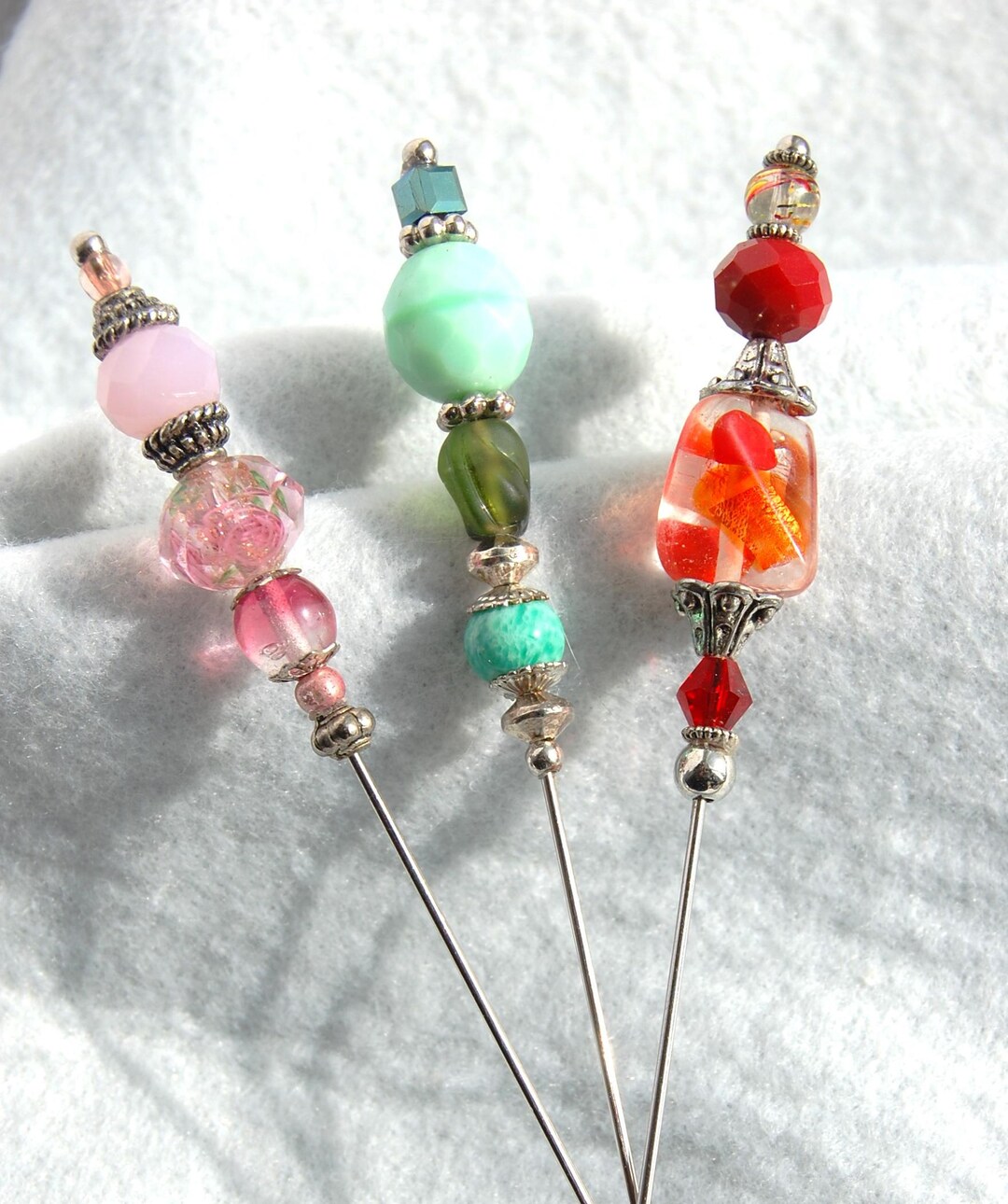 Pretty and Unique Stick Hat or Shawl Pins in Set of 3 to Wear With Any ...