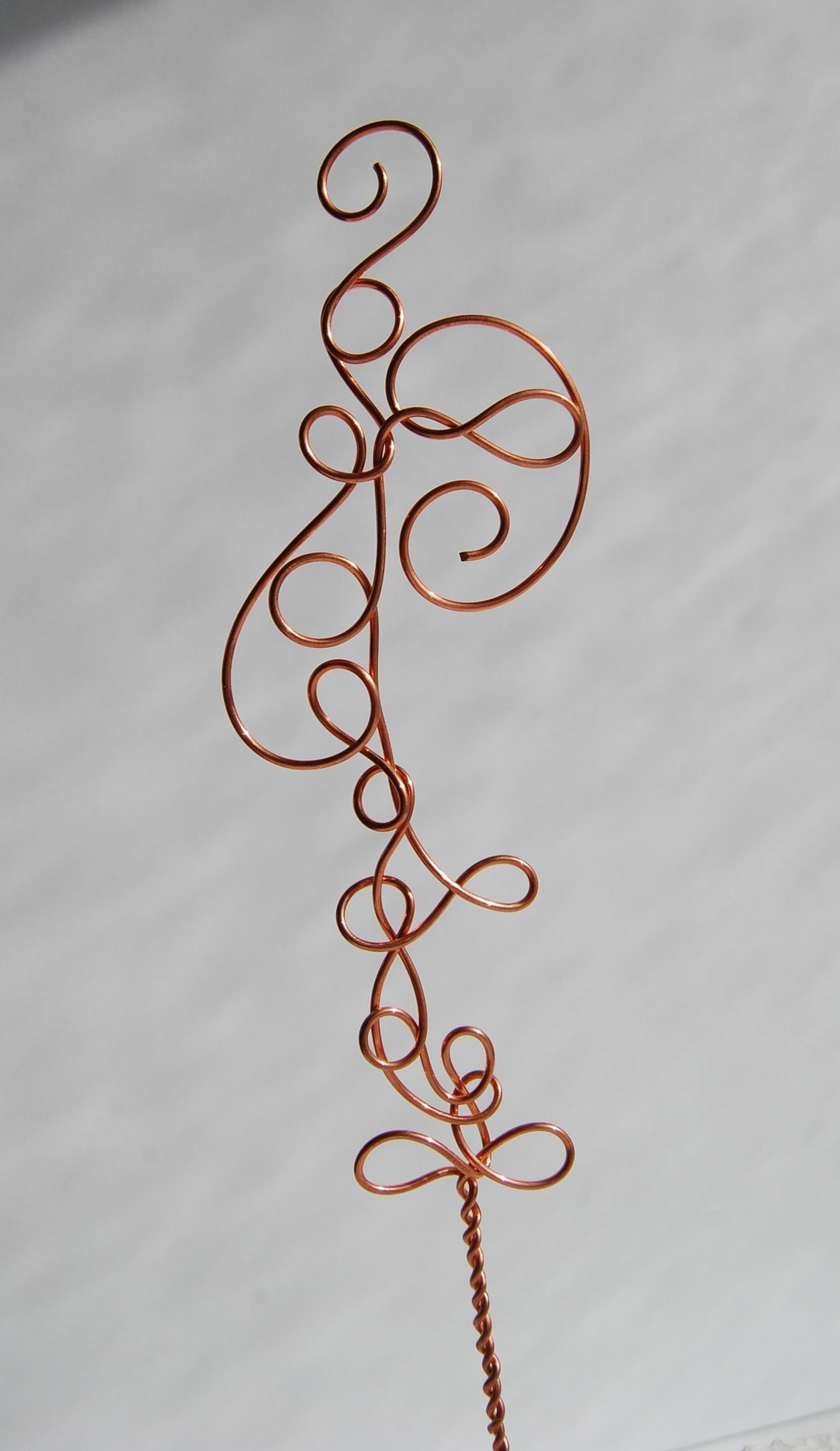 Non-tarnish Copper Swirl Plant Stake for Your Indoor Plant or Outdoor ...