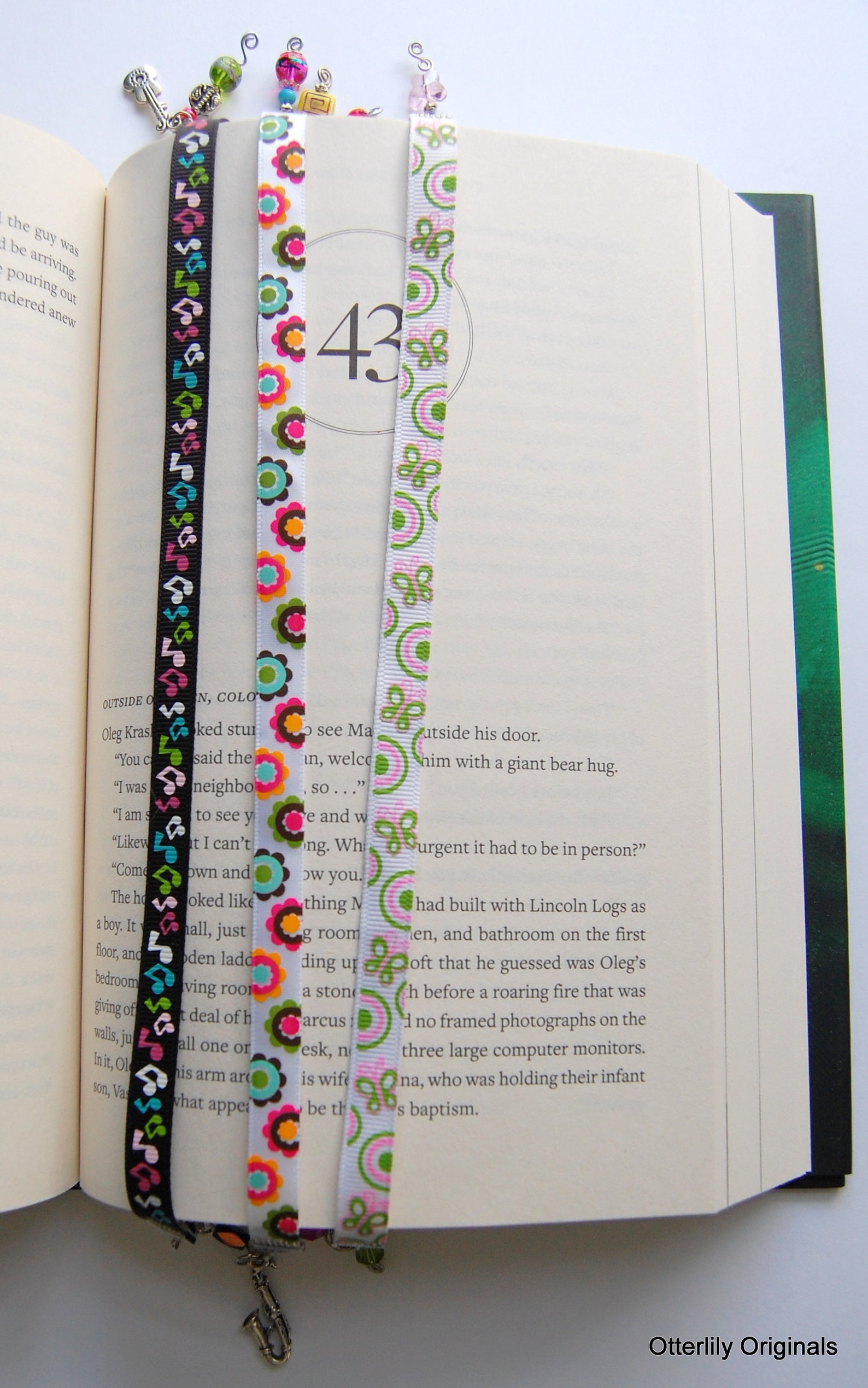 3 Piece Teen Ribbon Bookmark/jourrnal Page Keepers. Ribbons Embellished ...