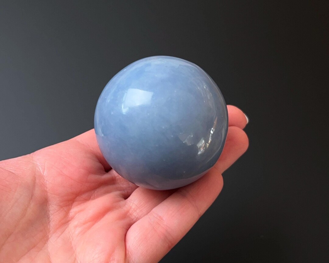 Angelite Sphere | Blue Anhydrite Crystal Sphere - Etsy