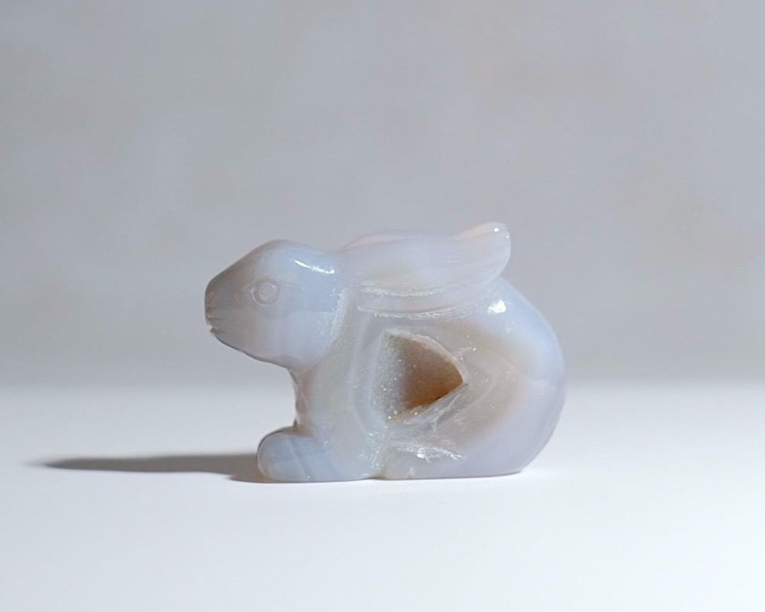 Druzy Agate Rabbit Carving | Crystal Rabbit Carving - Etsy