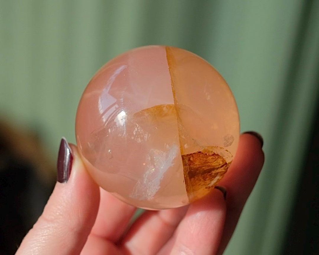 Star Rose Quartz Golden Healer Sphere | Star Golden Healer Quartz ...