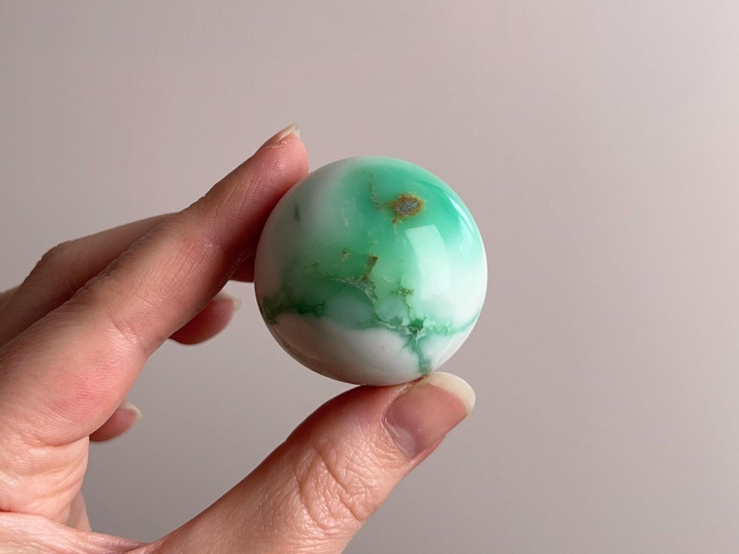 Chrysoprase Sphere | Mint Green Chrysoprase Crystal Sphere - Etsy