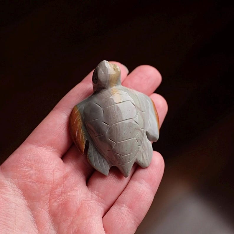 Polychrome Jasper Turtle Carving | Crystal Animal | Crystal Turtle - Etsy