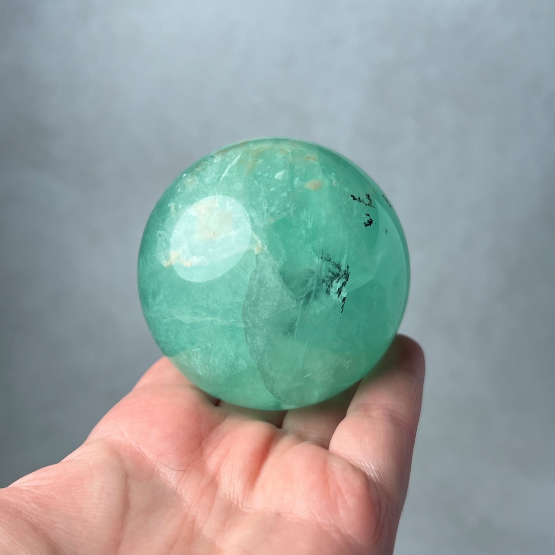 Rare Dendritic Fluorite Sphere Mint Green Fluorite Crystal Sphere - Etsy