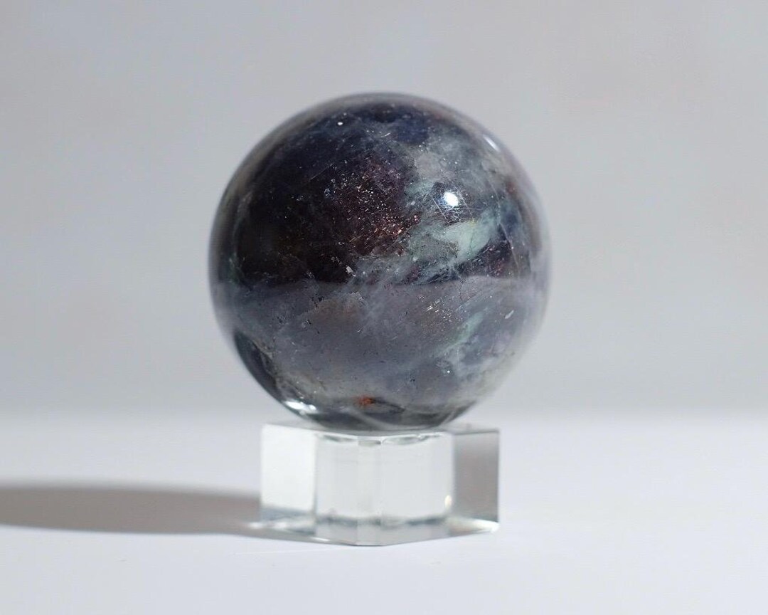 Blood Iolite Sphere | Sunstone Iolite Crystal Sphere - Etsy