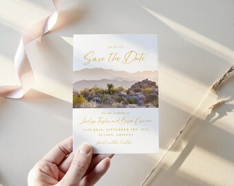 Save the Date Landscape Template - Etsy
