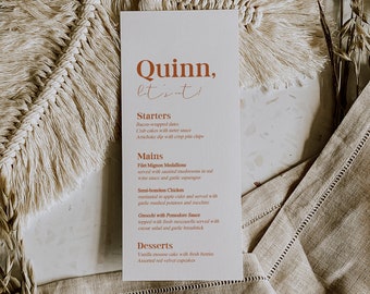 Printable 4x9 Menu - Etsy
