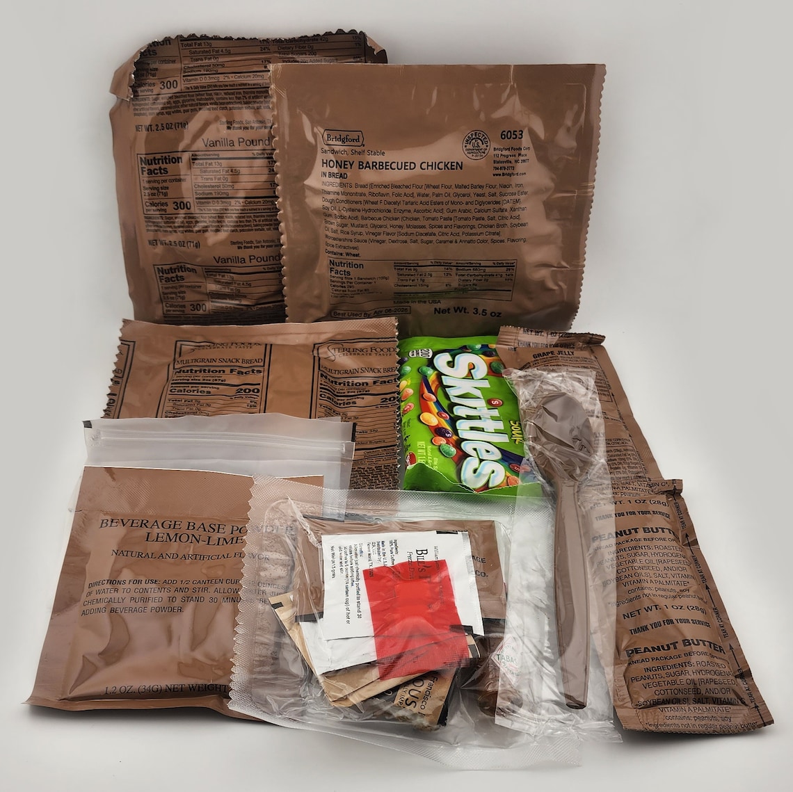 Allgo Outdoors Military Spec MRE Ready to Eat BBQ Chicken Sandwich Menu ...