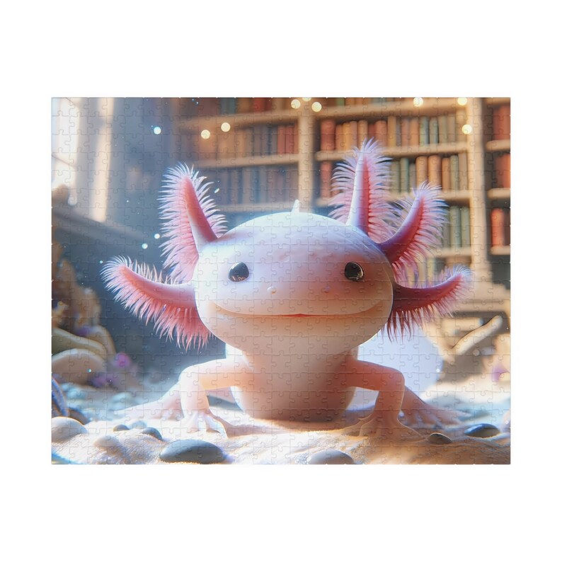 Whimsical Library Axolotl Charming Jigsaw Puzzle 110, 252, 520, 1014 ...