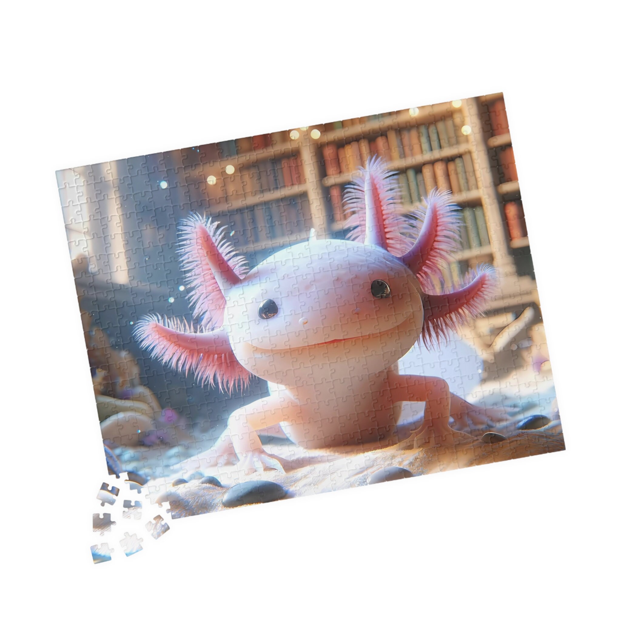 Whimsical Library Axolotl Charming Jigsaw Puzzle 110, 252, 520, 1014 ...