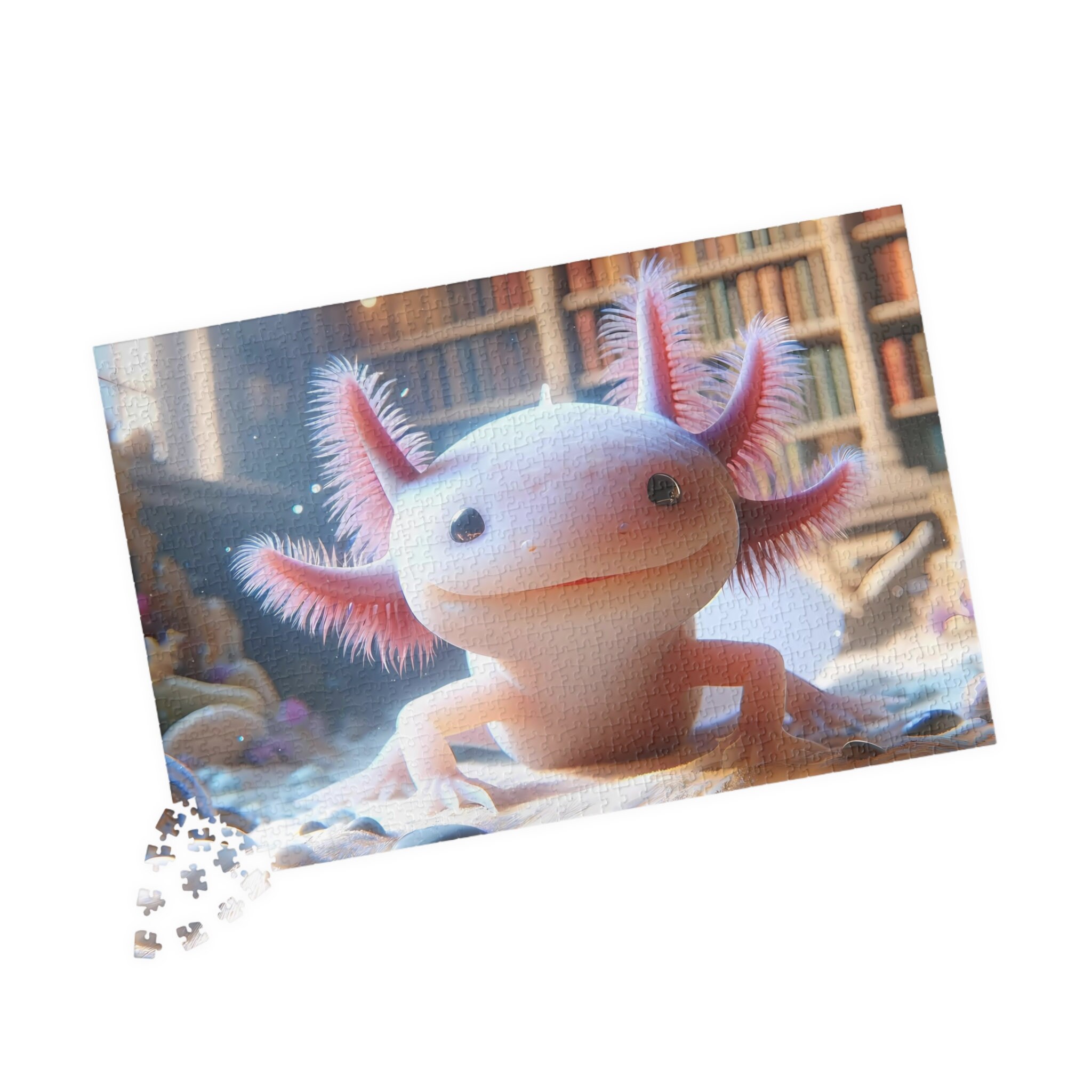 Whimsical Library Axolotl Charming Jigsaw Puzzle 110, 252, 520, 1014 ...