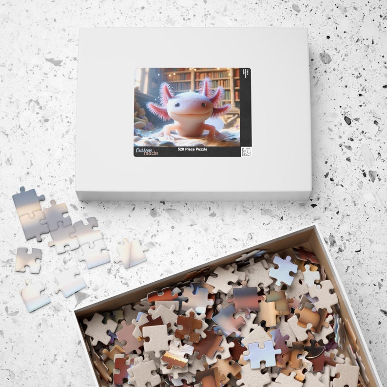 Whimsical Library Axolotl Charming Jigsaw Puzzle 110, 252, 520, 1014 ...