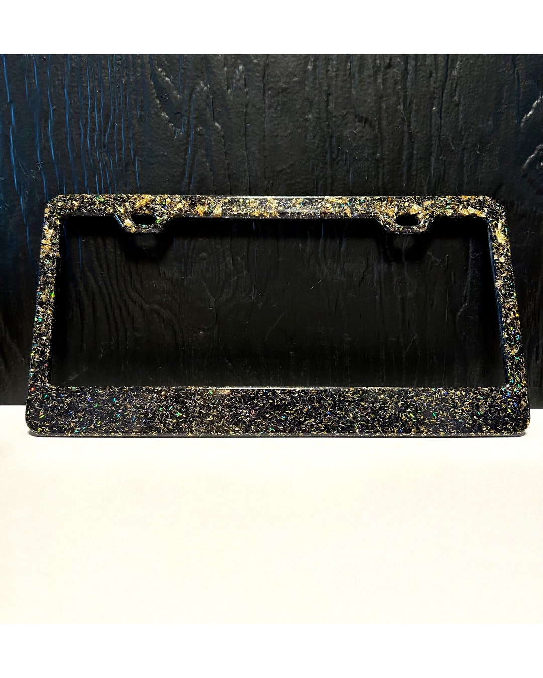 Gold Flakes Holographic Glitter License Plate Frame - Etsy