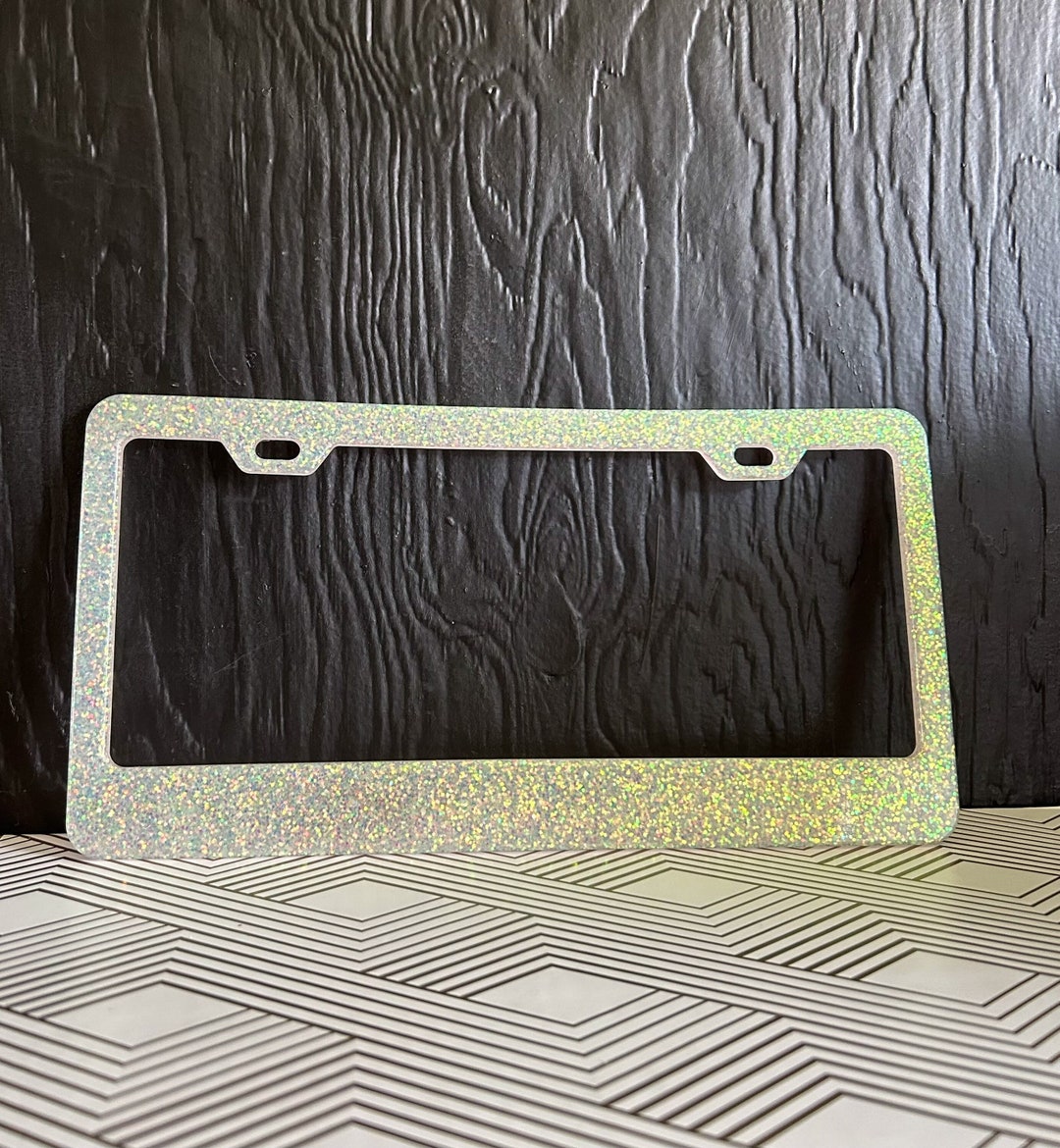 Iridescent Glitter Resin License Plate Frame - Etsy