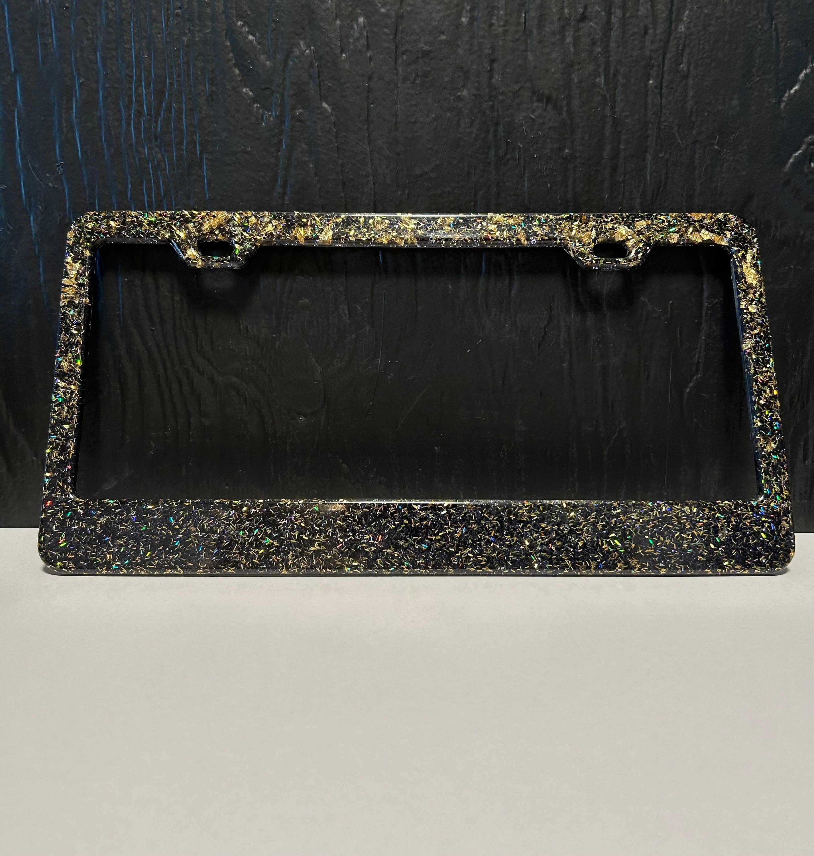 Gold Flakes Holographic Glitter License Plate Frame - Etsy