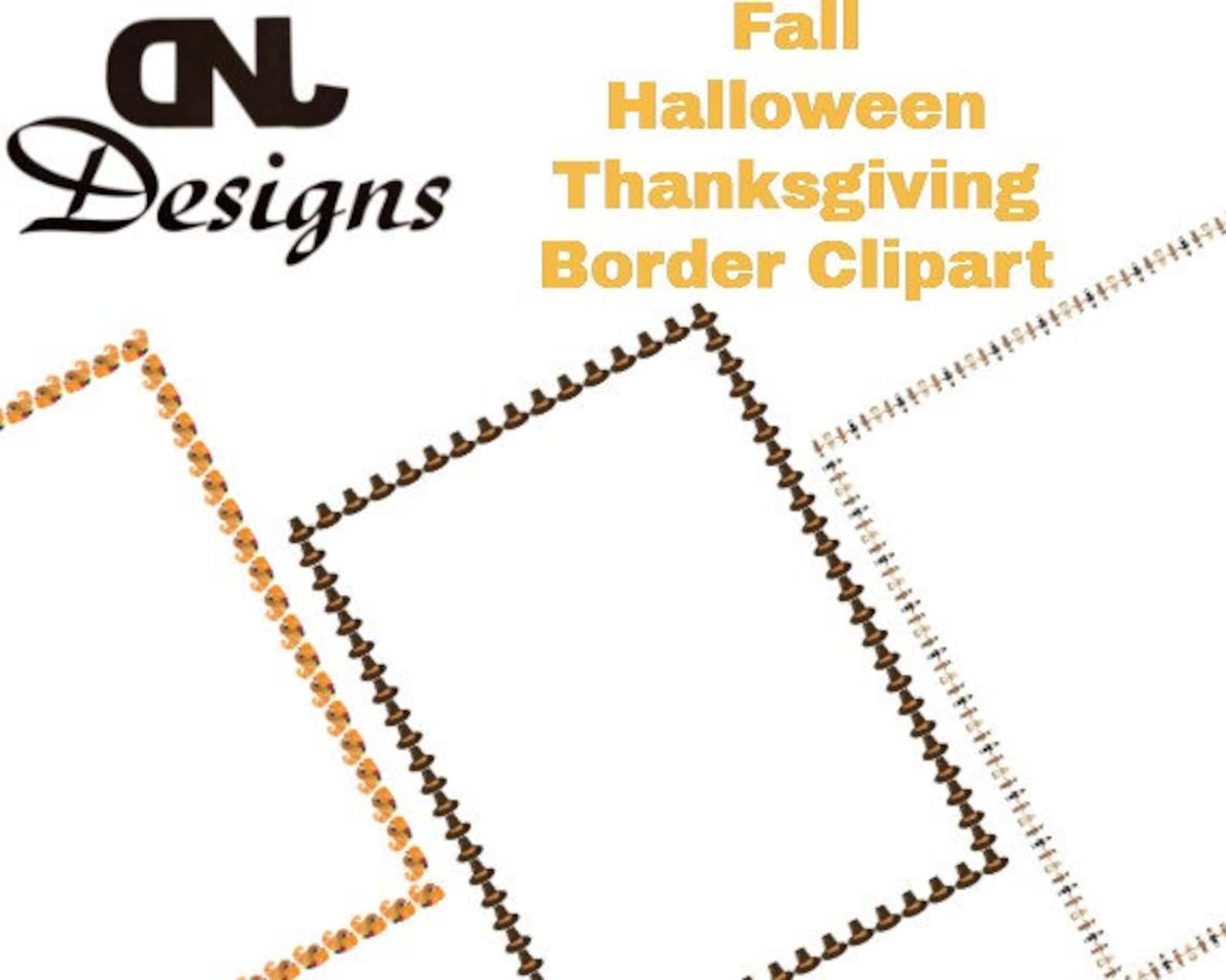 Fall-halloween-thanksgiving Border Clipart Pack - Etsy