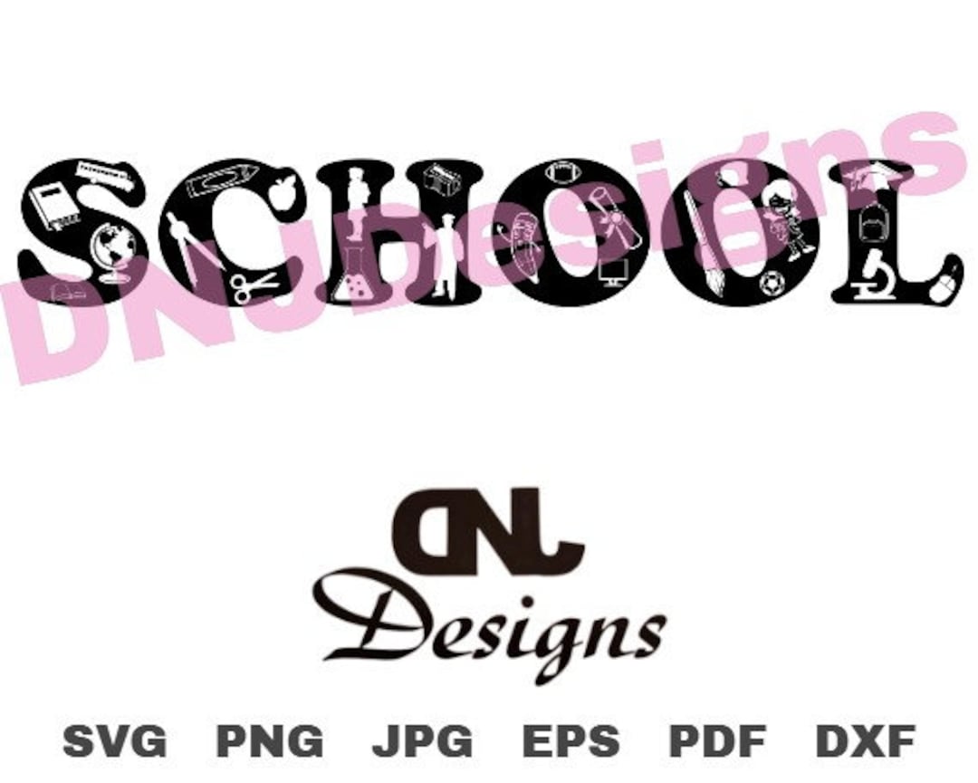 SCHOOL Word Art Cut File Pack - Etsy