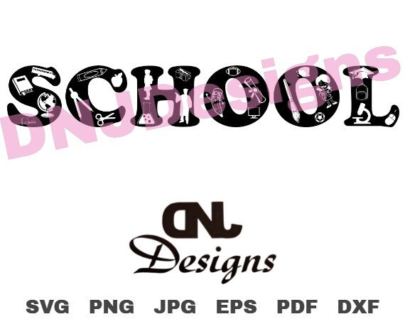 SCHOOL Word Art Cut File Pack - Etsy