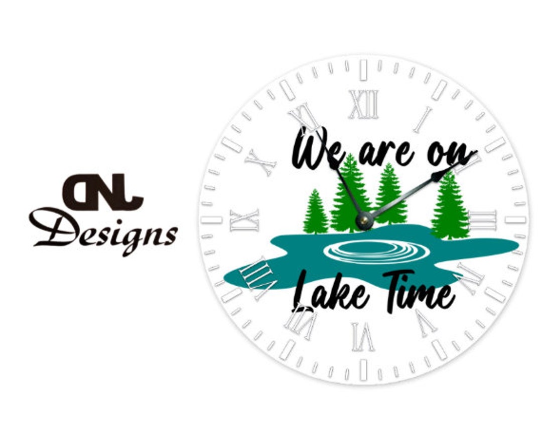 We Are on Lake Time 15in Wall Clock Silent Sweep - Etsy