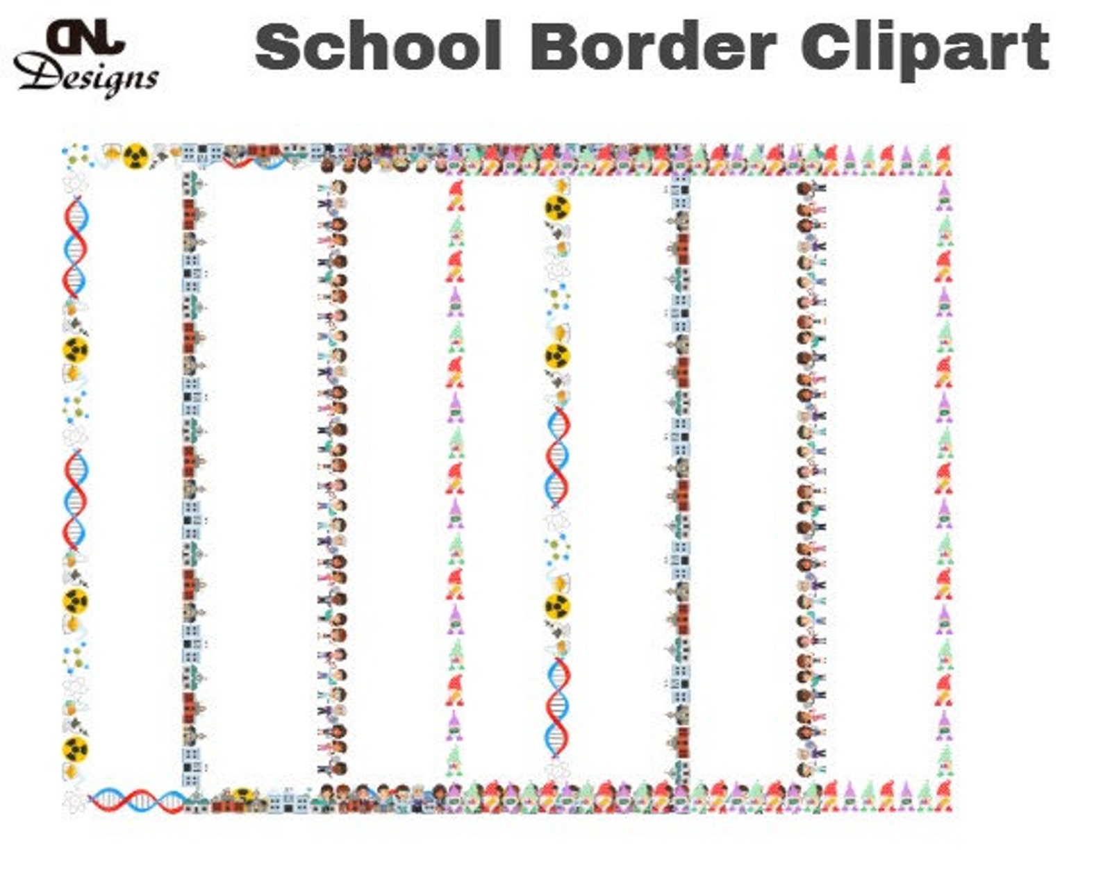 School Border Clipart Pack - Etsy
