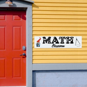 Math Classroom Horizontal Sign 24" X 6" Metal Sign Aluminum Plate - Etsy