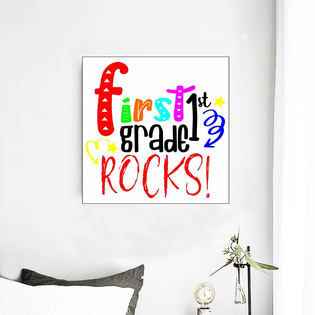 Framed Square First Grade Rocks Mural - Etsy