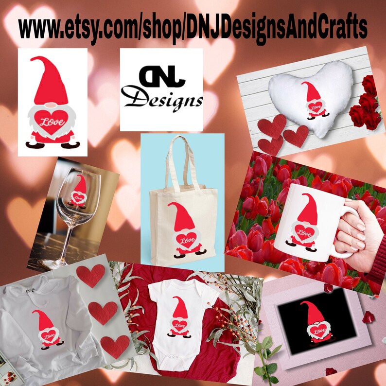 Valentine Gnome With Heart Cut File Pack - Etsy