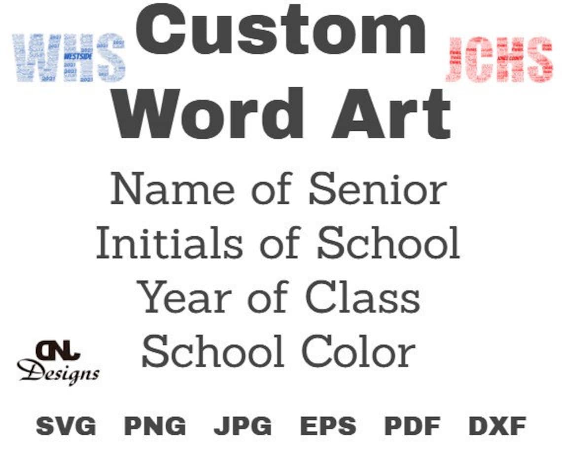 Custom Senior Word Art Senior Name-school-class - Etsy