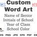 Custom Senior Word Art - Senior Name-school-class - Etsy