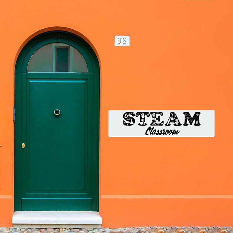 STEAM Classroom Sign 24" X 6" Metal Sign Aluminum Plate - Etsy