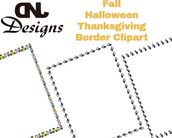 Fall-halloween-thanksgiving Border Clipart Pack - Etsy