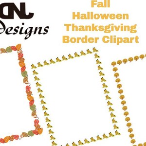 Fall-halloween-thanksgiving Border Clipart Pack - Etsy