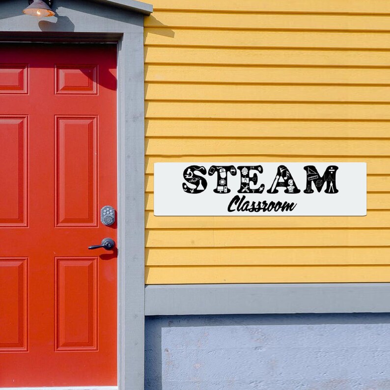 STEAM Classroom Sign 24" X 6" Metal Sign Aluminum Plate - Etsy
