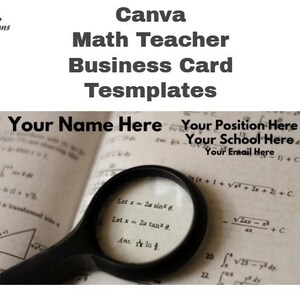 Canva Math Teacher Business Card Templates - Etsy