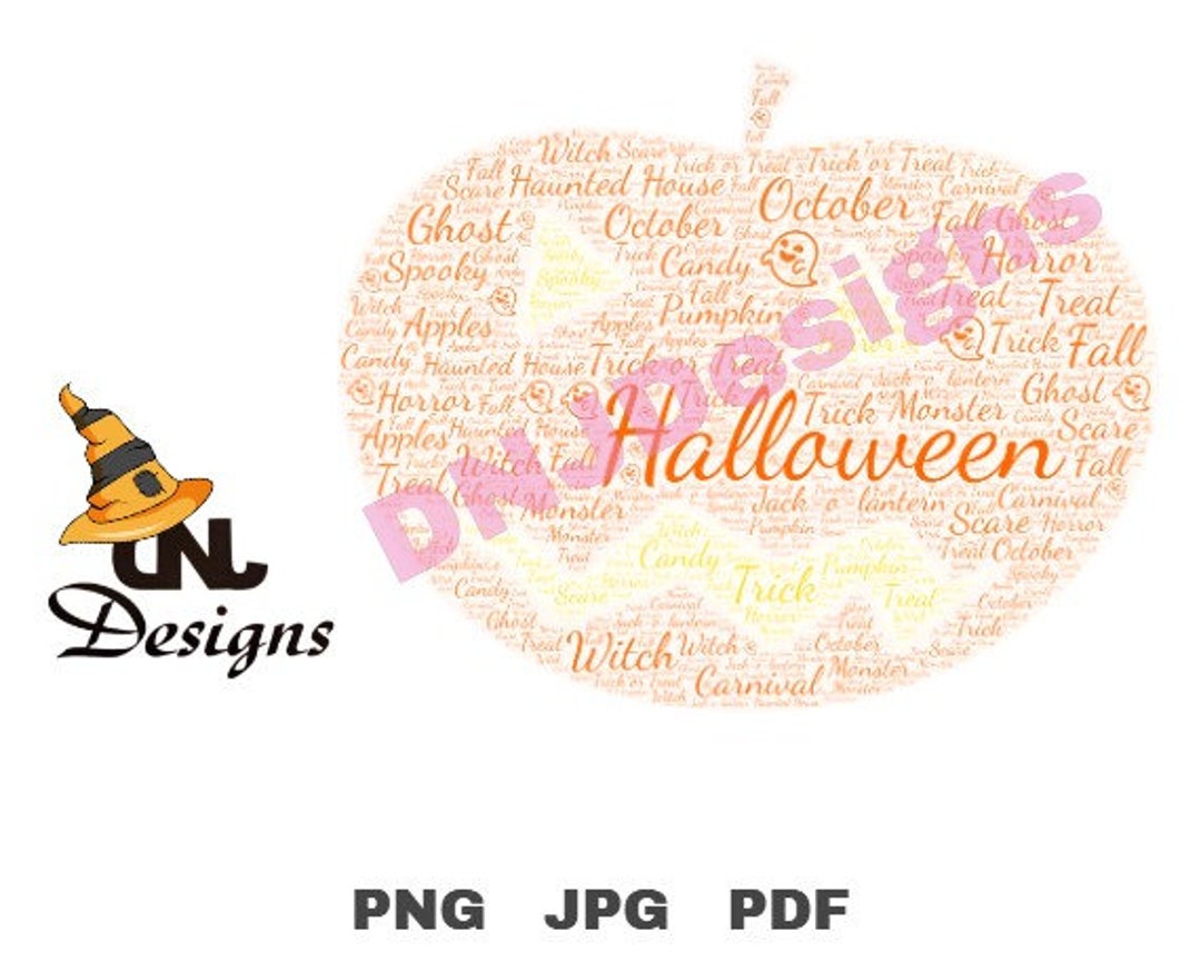Halloween Pumpkin Word Art Image Pack - Etsy