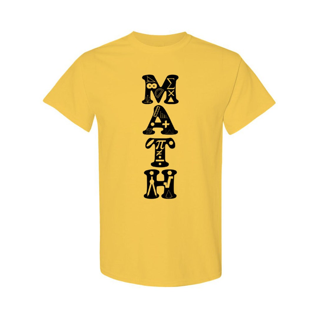 MATH Word Art Unisex Cotton T-shirt. Mathematics, Math Teacher, Math ...