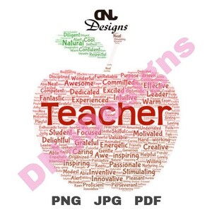 Teacher Apple Word Art Pack, Teacher Terminology Word Art - Etsy