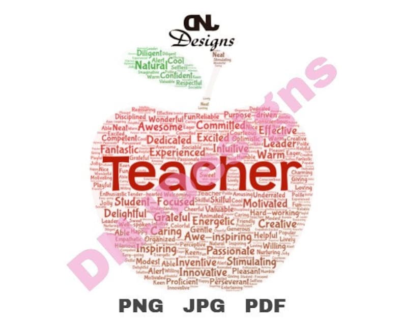 Teacher Apple Word Art Pack, Teacher Terminology Word Art - Etsy