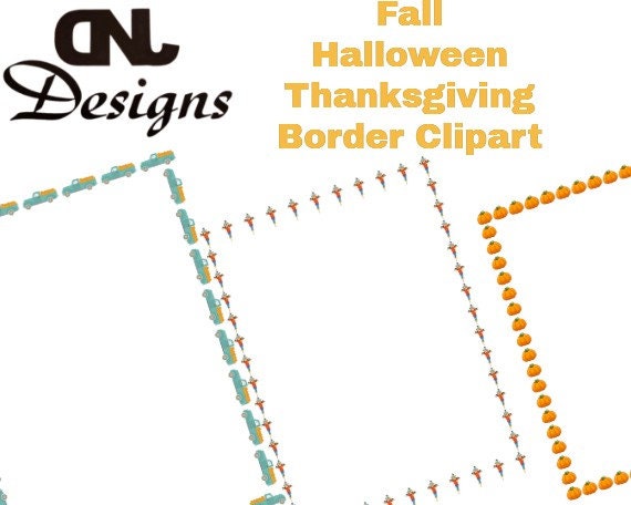 Fall-halloween-thanksgiving Border Clipart Pack - Etsy