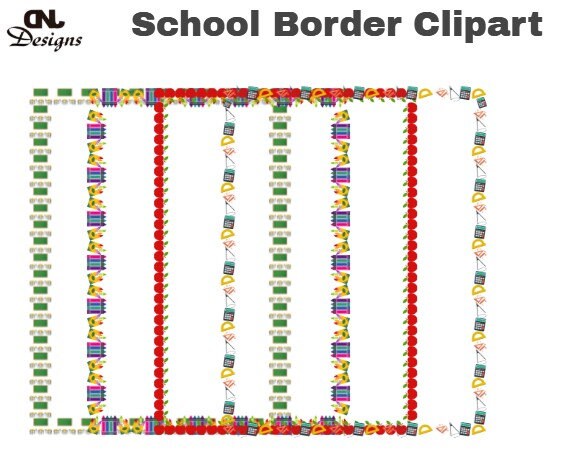 School Border Clipart Pack - Etsy