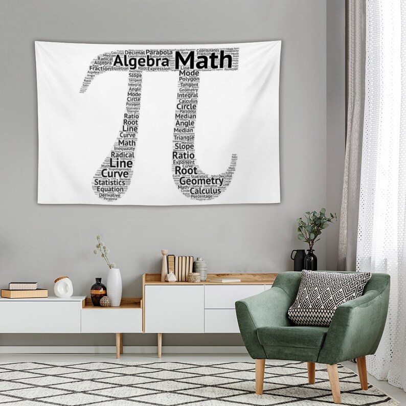 Pi Symbol With Math Terminology Wall Tapestry - Etsy