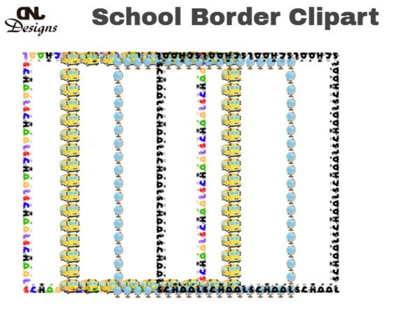 School Border Clipart Pack - Etsy