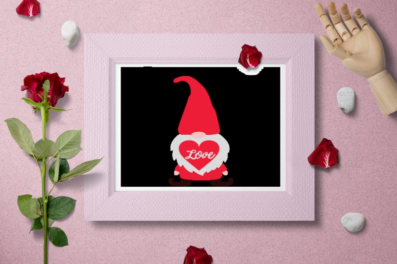 Valentine Gnome With Heart Cut File Pack - Etsy