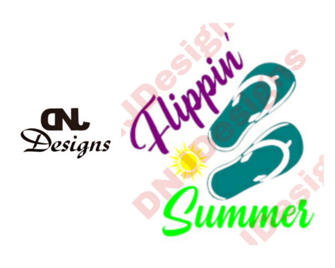 Flippin' Summer Cut File, Flip Flops, Sun - Etsy