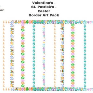 Valentine's Day - St. Patrick's Day - Easter Border Art Pack - Etsy